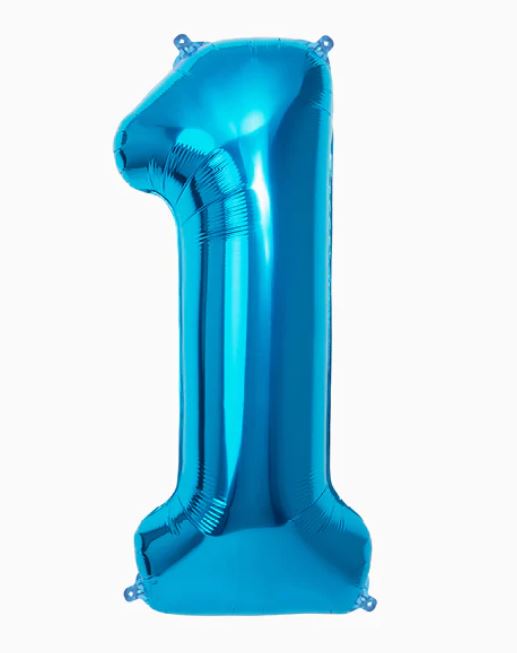 Número 1 - Azul Eléctrico 100cm | Globos Happy