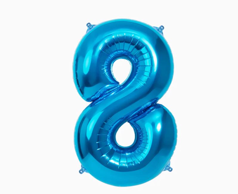 Número 8 - Azul Eléctrico 100cm | Globos Happy